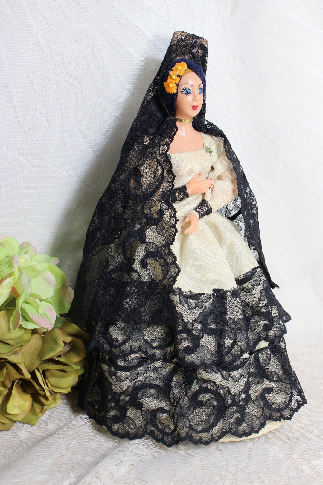 Vintage Spanish Flamenco Dancer Doll, Folk Spain Doll Collectible, Made ...