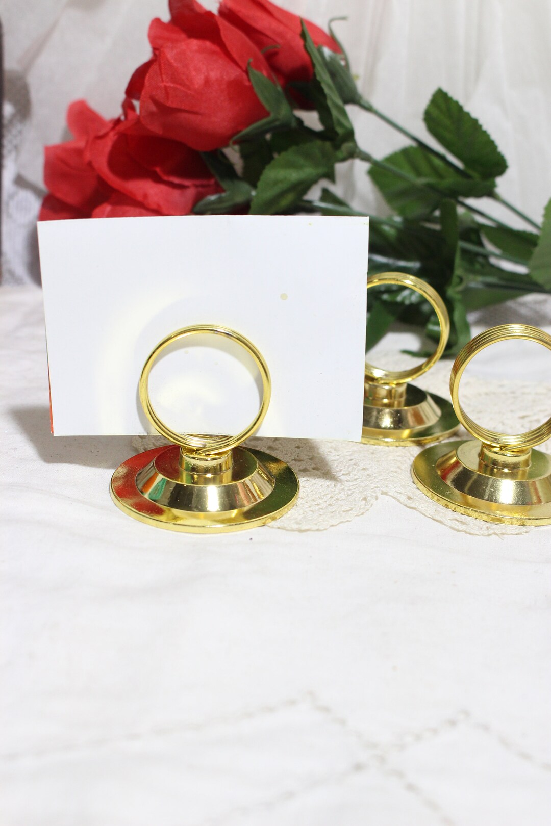 Golden Color Tabletop Card Holders Set of 12, Wedding Table Party ...