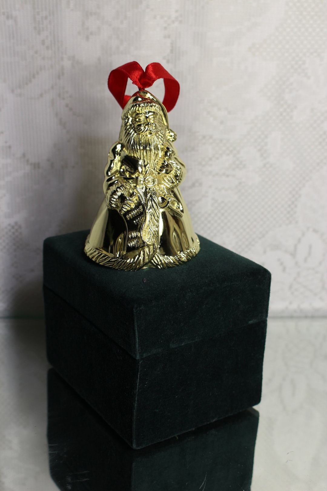 Christmas Brass Bell, Figural Santa Bell, Godinger Dinner Bell, GOLD ...