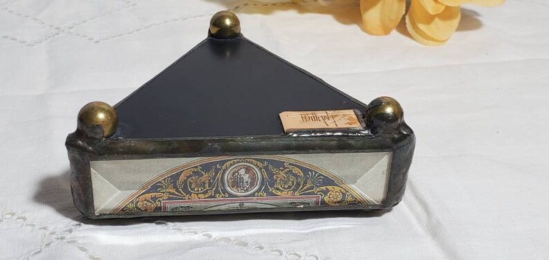 Vintage Glass Triangle Jewelry Box Greek Mythology Creatures - Etsy