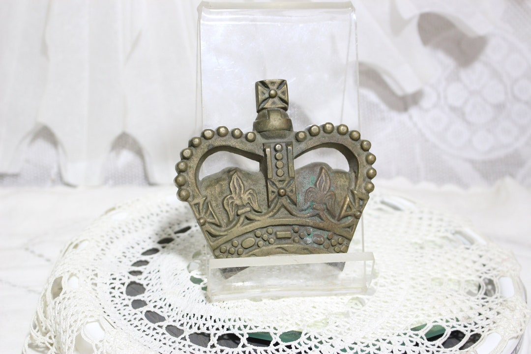 Solid Brass Reclaimed Crown Medallion, King Paperweight, Office Decor ...