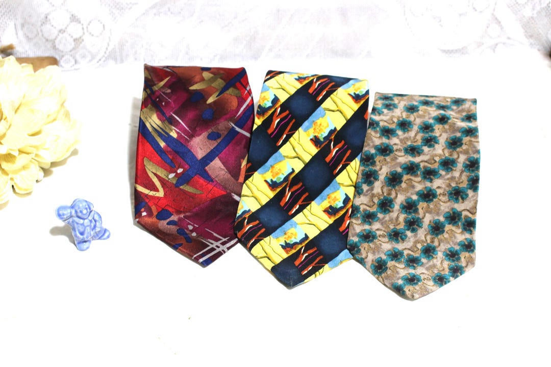 Vintage J. Garcia Silk Ties, Abstract Print Neckties - Etsy