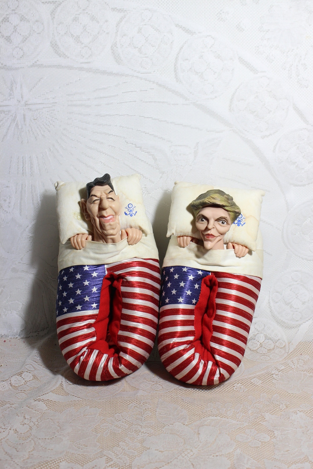 Vintage 1980s Spitting Image Slippers: Reagan Novelty Bedroom Shoes ...