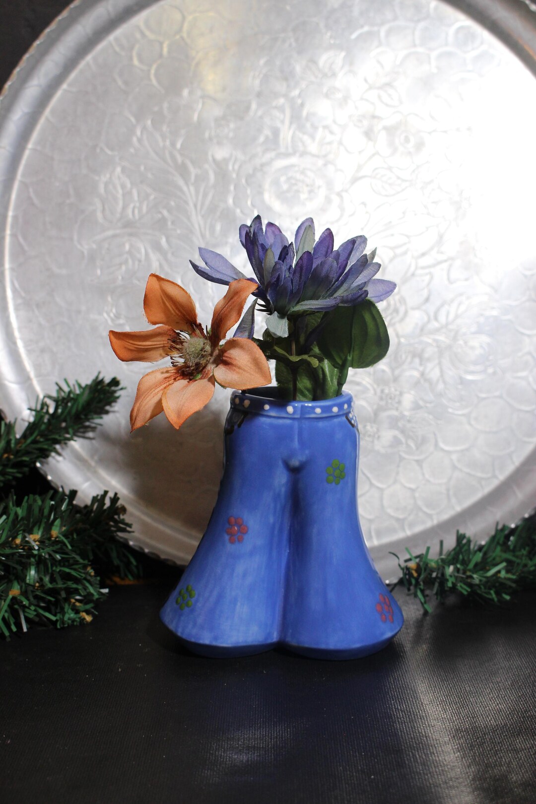 Ceramic Blue Jeans Vase, Vanity Decor, by Care Inc. 2002 - Etsy