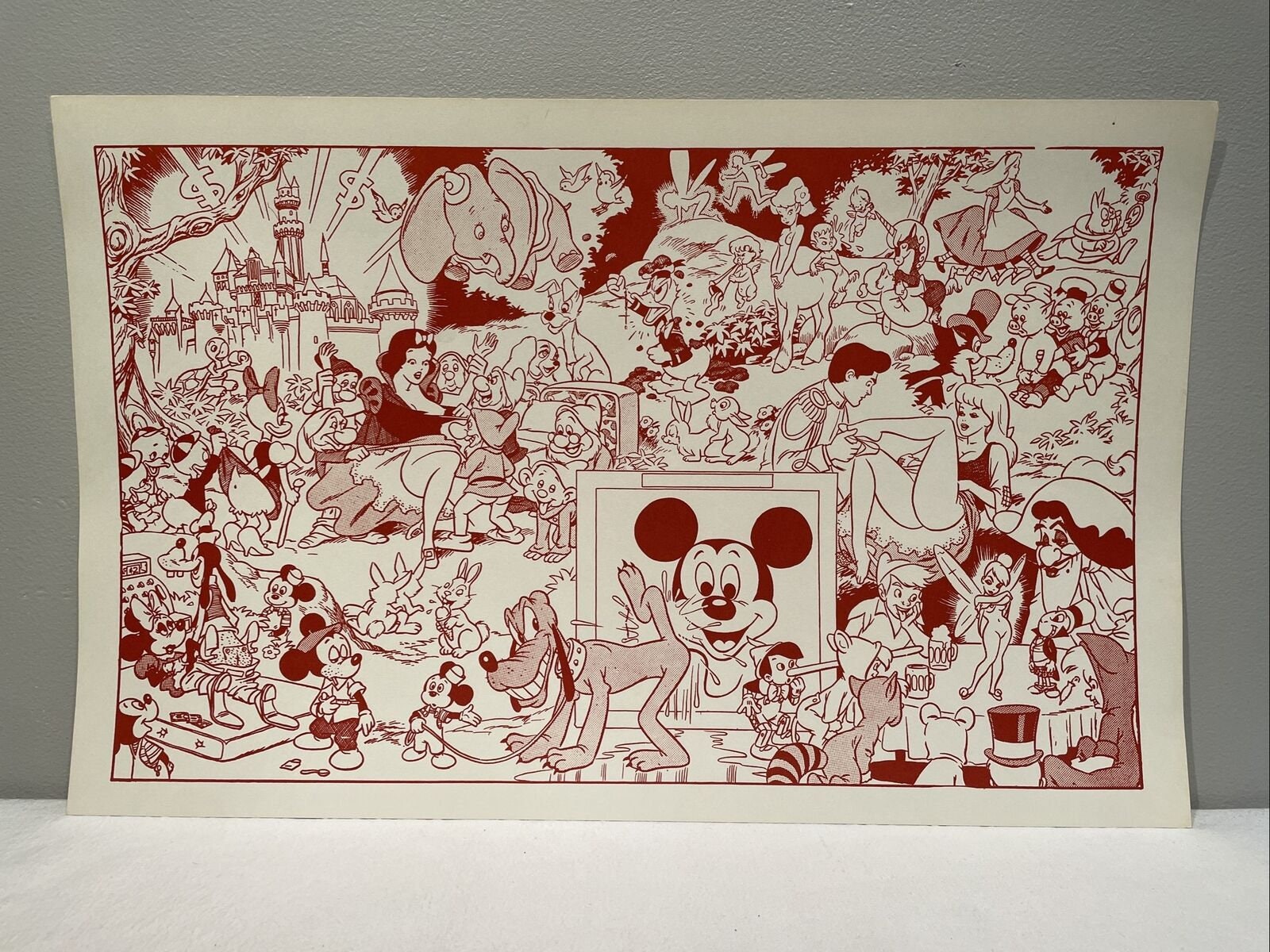 Wally Wood Disneyland Memorial Realist Art Rare Red Print Risqué Nude