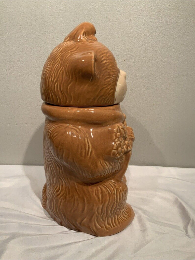 Vintage Mccoy Teddy & Friend Cookie Jar Teddy Bear and Bird, Monkey ...