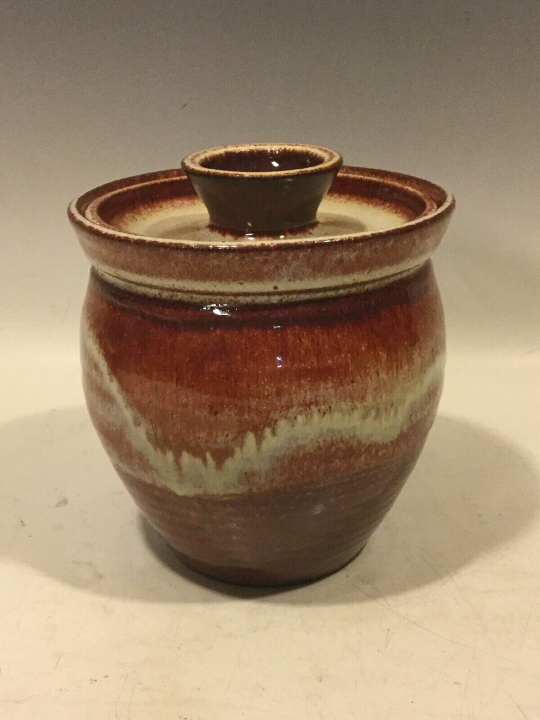 Signed Cecil Strawn Pottery Lidded Crock, Sugar Bowl Pottery, Beautiful ...
