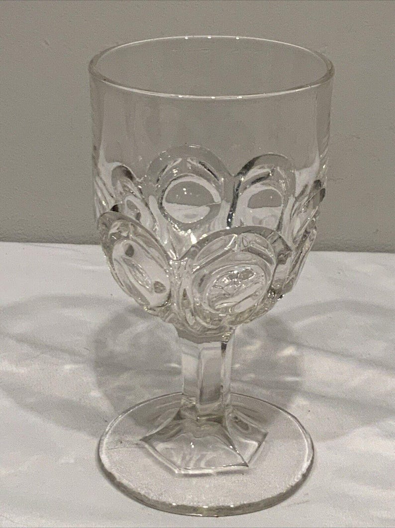 6 Bryce Walker & Co. Filley Texas Bull's Eye Water Wine Goblets EAPG ...