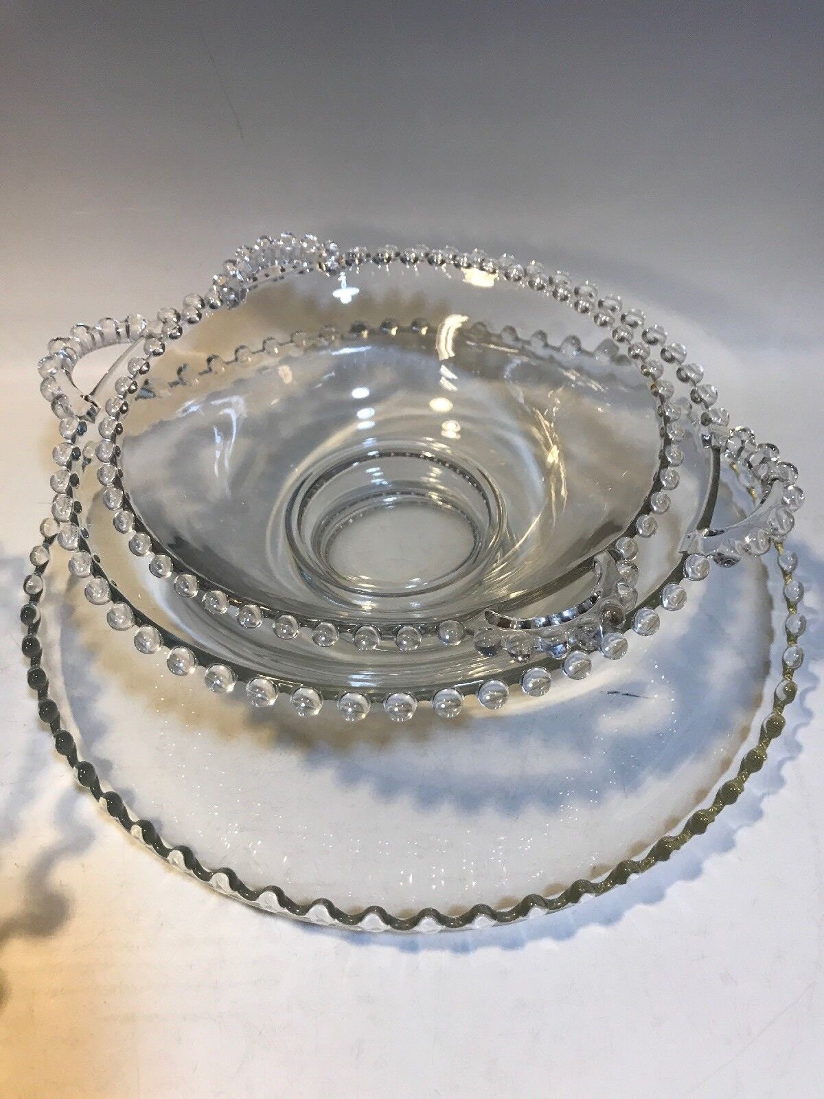 Vintage Imperial Glass Candlewick 5pc. Serving Set 4 Bowls 1 Serving ...