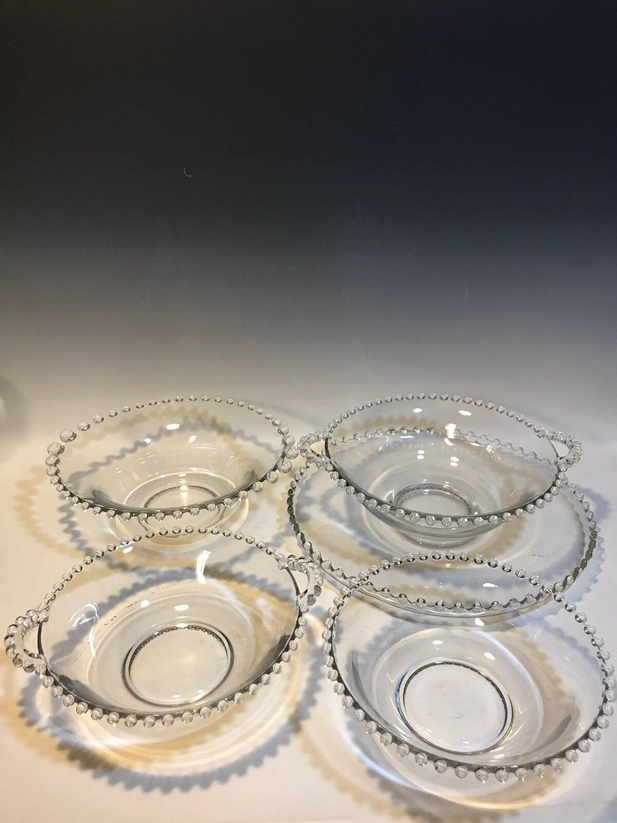 Vintage Imperial Glass Candlewick 5pc. Serving Set 4 Bowls 1 Serving ...