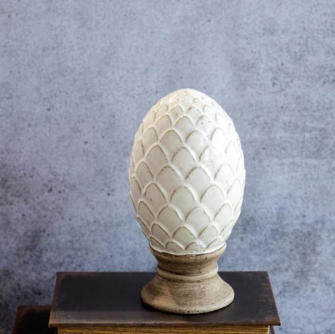 French White Ceramic Finial, Cottage Core Statue, Grandmillennial ...