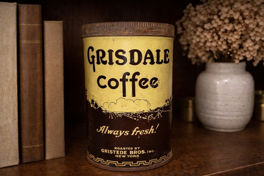 Grisdale Coffee Tin Litho Label Gristede Brothers New York, Vintage ...