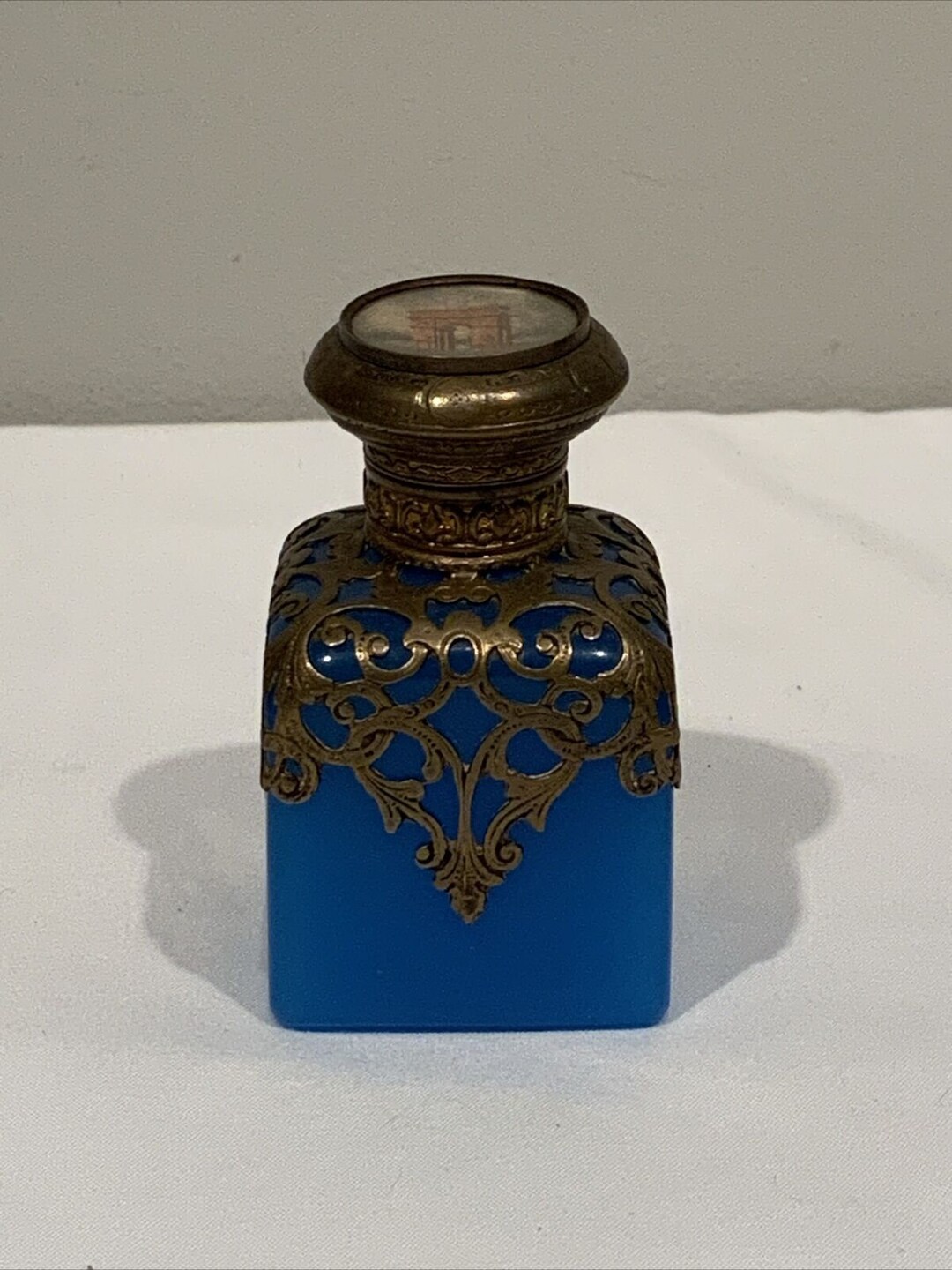 French Grand Tour Palais Royal Perfume Bottle Blue Opaline Ormolu Mount ...