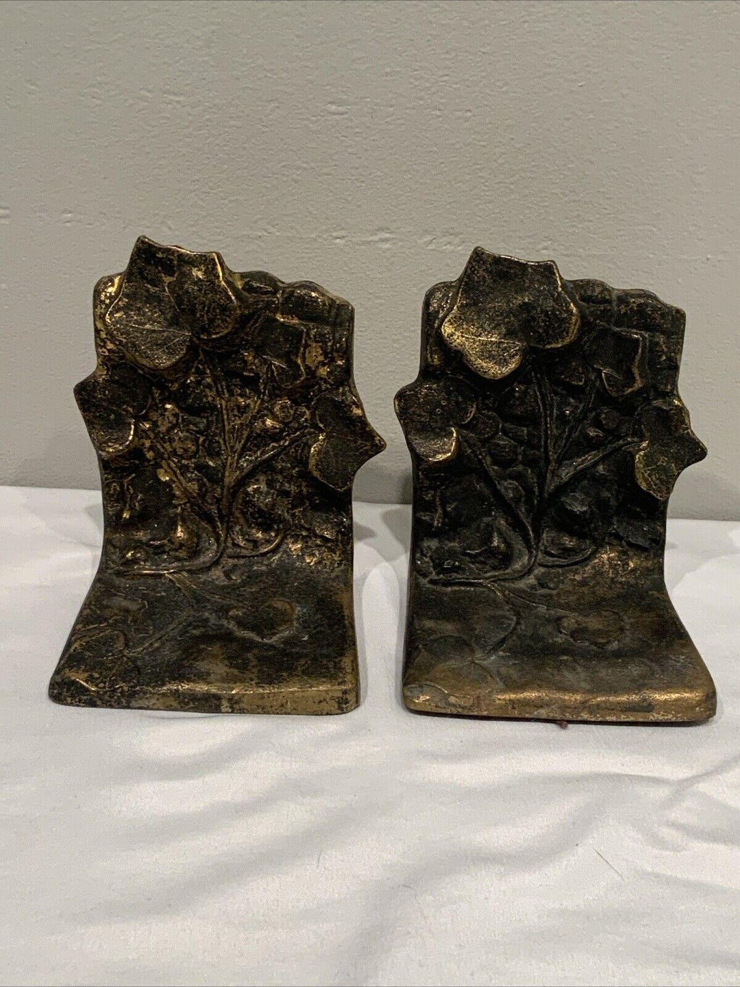 Antique Mcclelland Barclay Bronze Bookends Vining Ivy, Grandmillennial ...