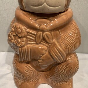 Vintage Mccoy Teddy & Friend Cookie Jar Teddy Bear and Bird, Monkey ...