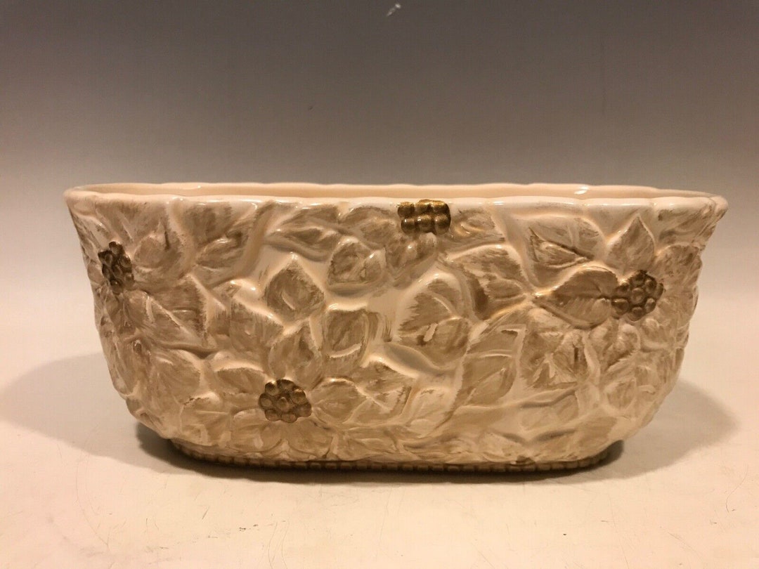 Vintage FTD Poinsettia Brushed Gold Christmas Planter New Old Stock - Etsy