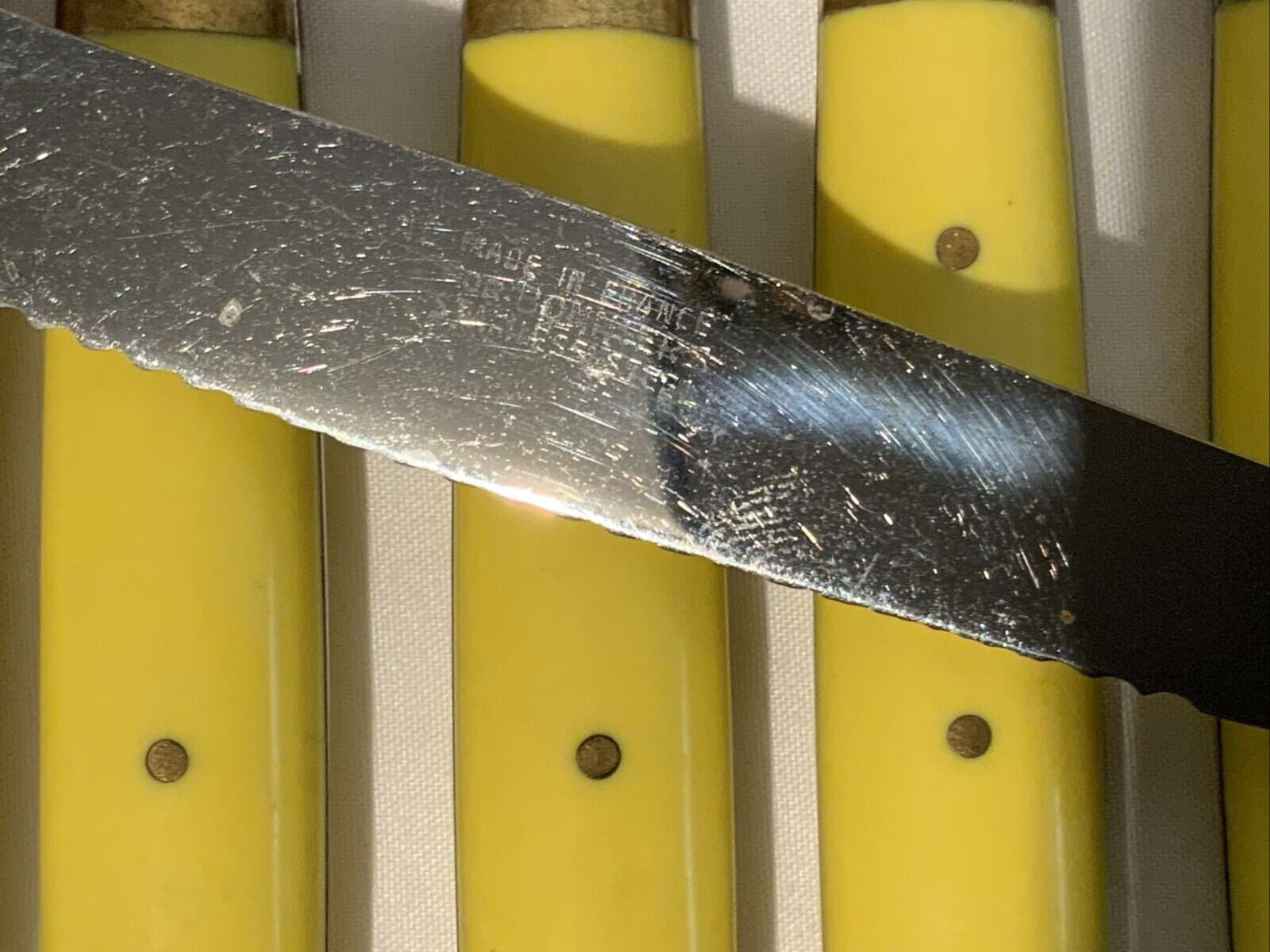 Vintage Melron Bistro Yellow Handle Stainless Steel Flatware 41 Pieces ...