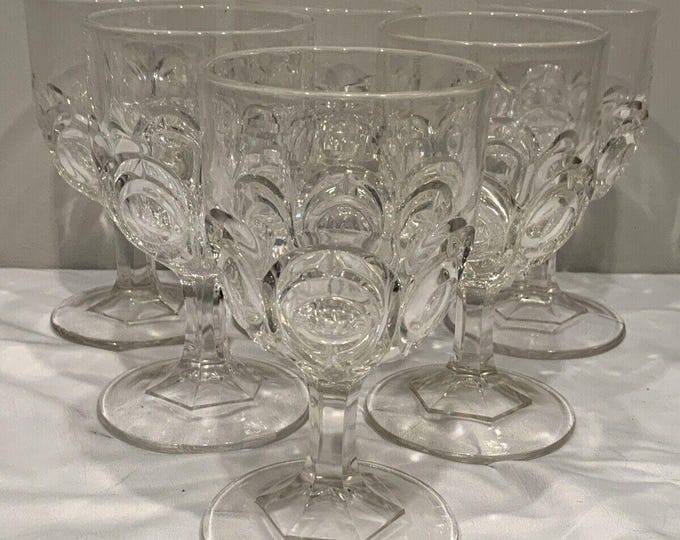 6 Bryce Walker & Co. Filley Texas Bull's Eye Water Wine Goblets EAPG ...