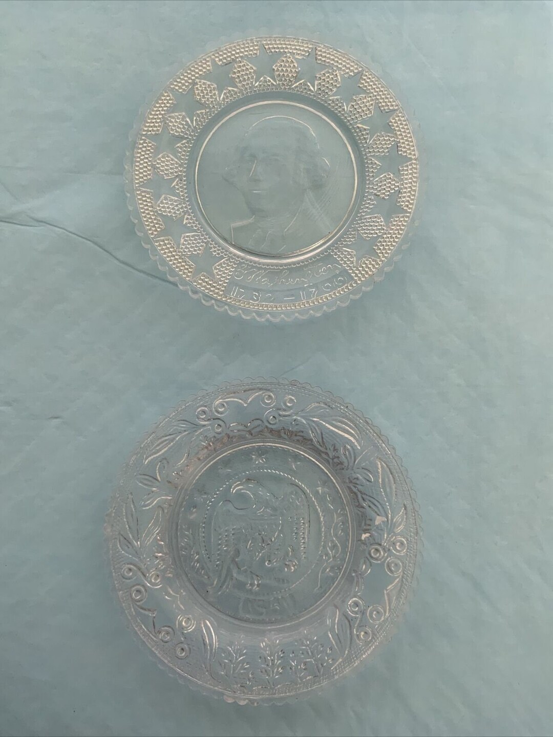 2 EAPG George Washington and 5 Star Eagle Cup Plates, Americana Decor ...