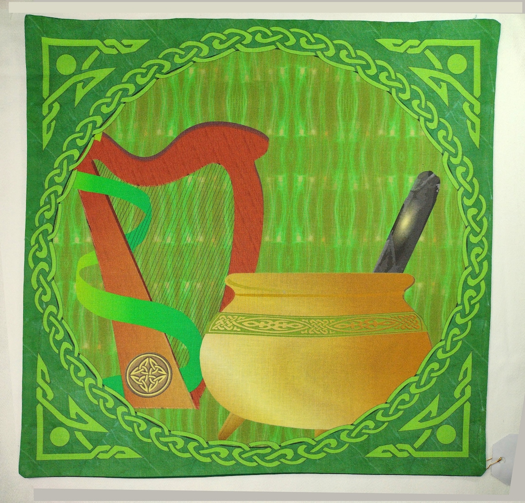 Altar Cloth or Tarot Mat - Symbols of the Dagda, the Celtic Good God ...