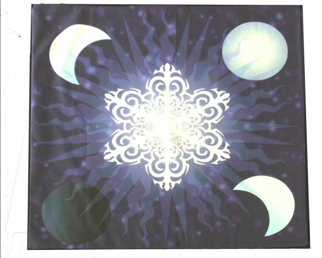 Moons of Winter Pagan or Wicca Altar Cloth or Tarot Mat for Yule or ...