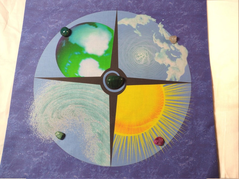 Elemental Powers Altar Cloth – Wicca Pagan Altar Cloth or Tarot Mat ...