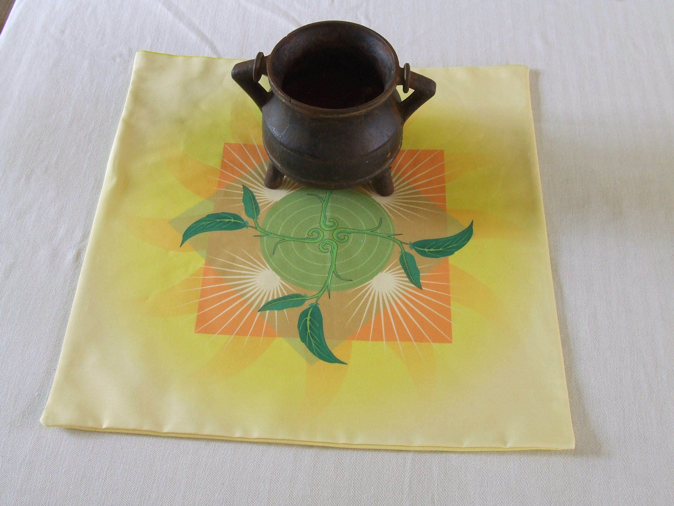 Altar Cloth or Tarot Mat Emergence with Spring Sun Pagan | Etsy