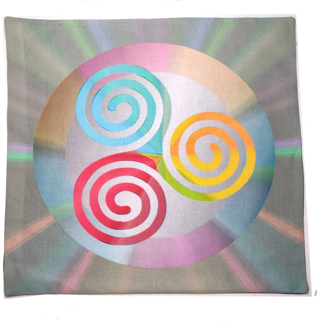 Rainbow Triskelion Pagan or Wicca Altar Cloth or Tarot Mat. Matching ...