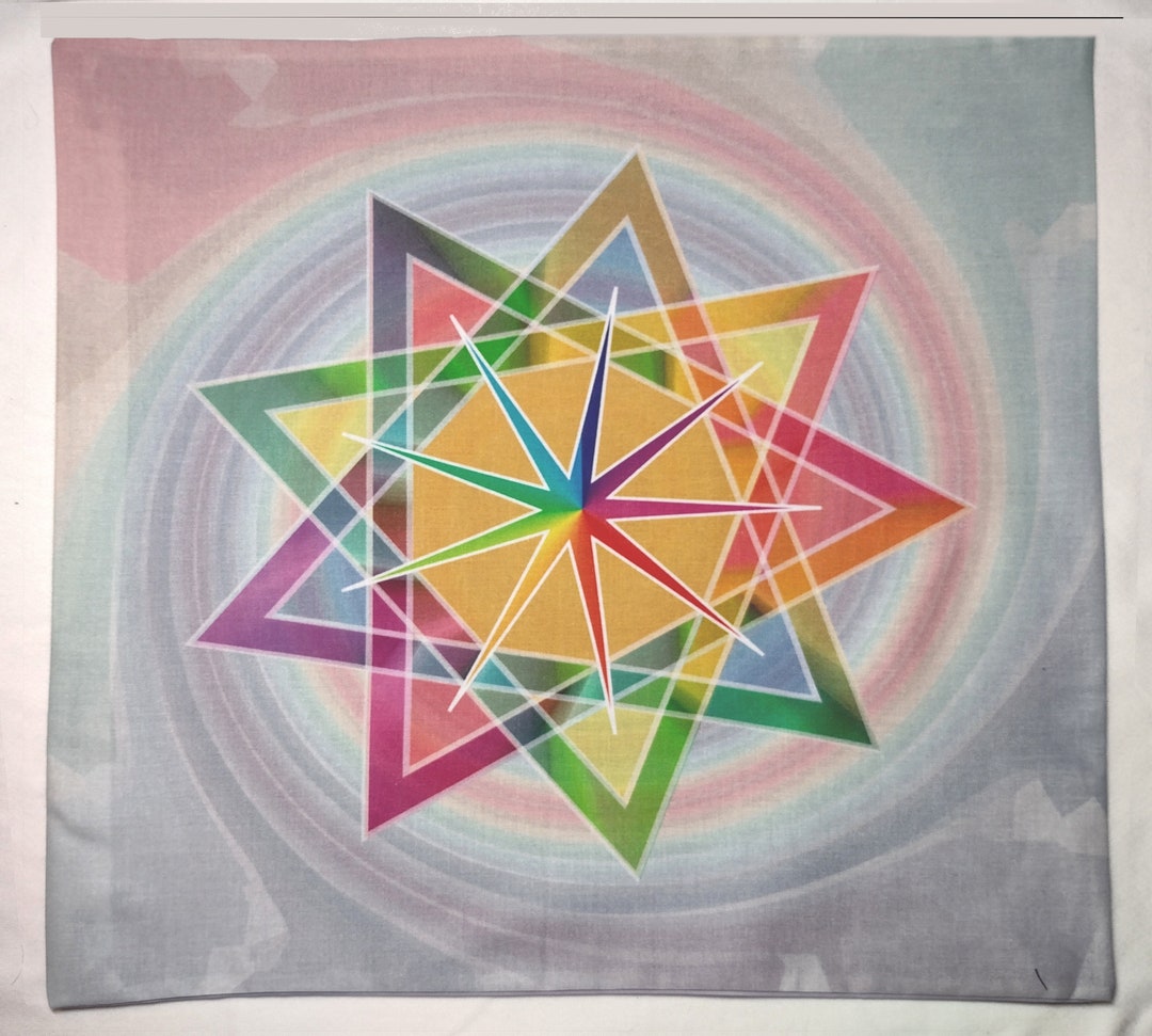 Rainbow Nonagram Altar Cloth – Enneagram, Bahai Star Tarot Mat - Etsy