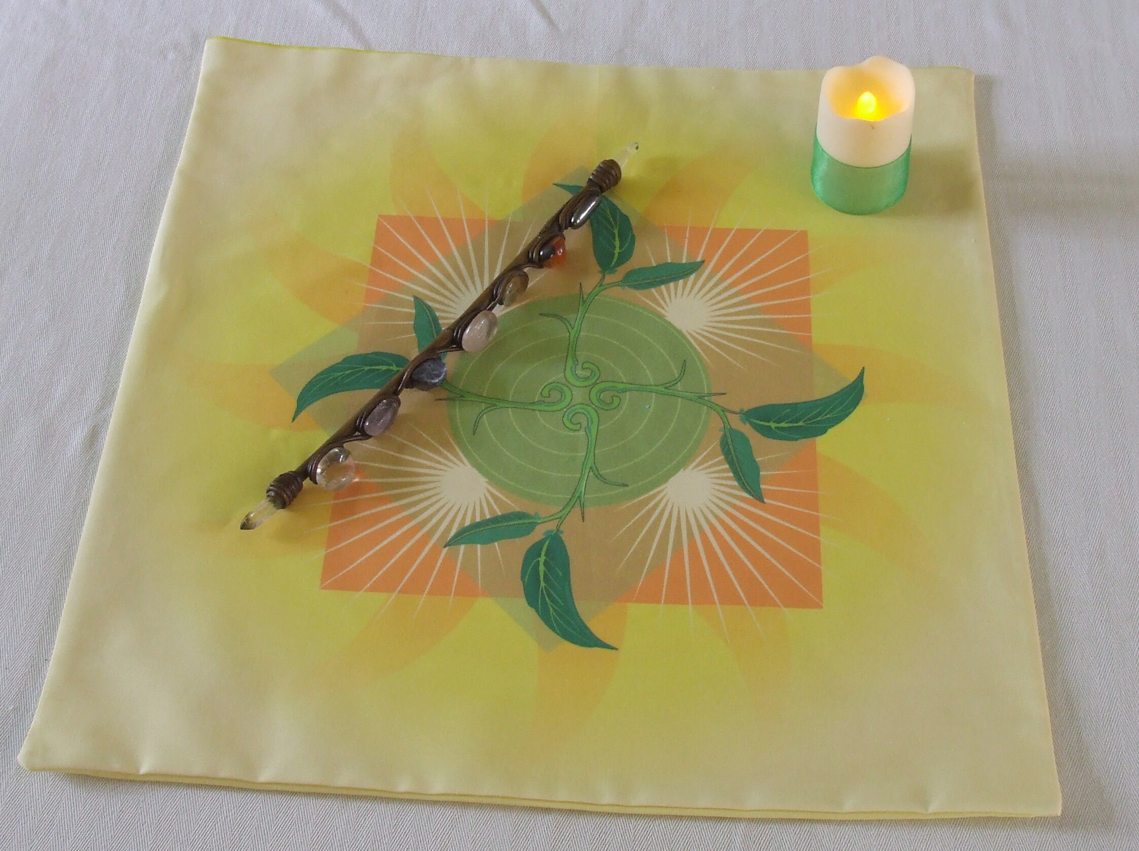Altar Cloth or Tarot Mat Emergence with Spring Sun Pagan | Etsy