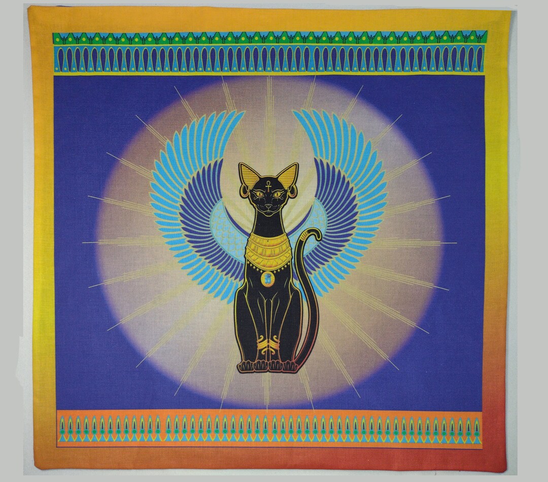 Bastet or Bast Goddess Altar Cloth or Tarot Mat - Egyptian Goddess ...