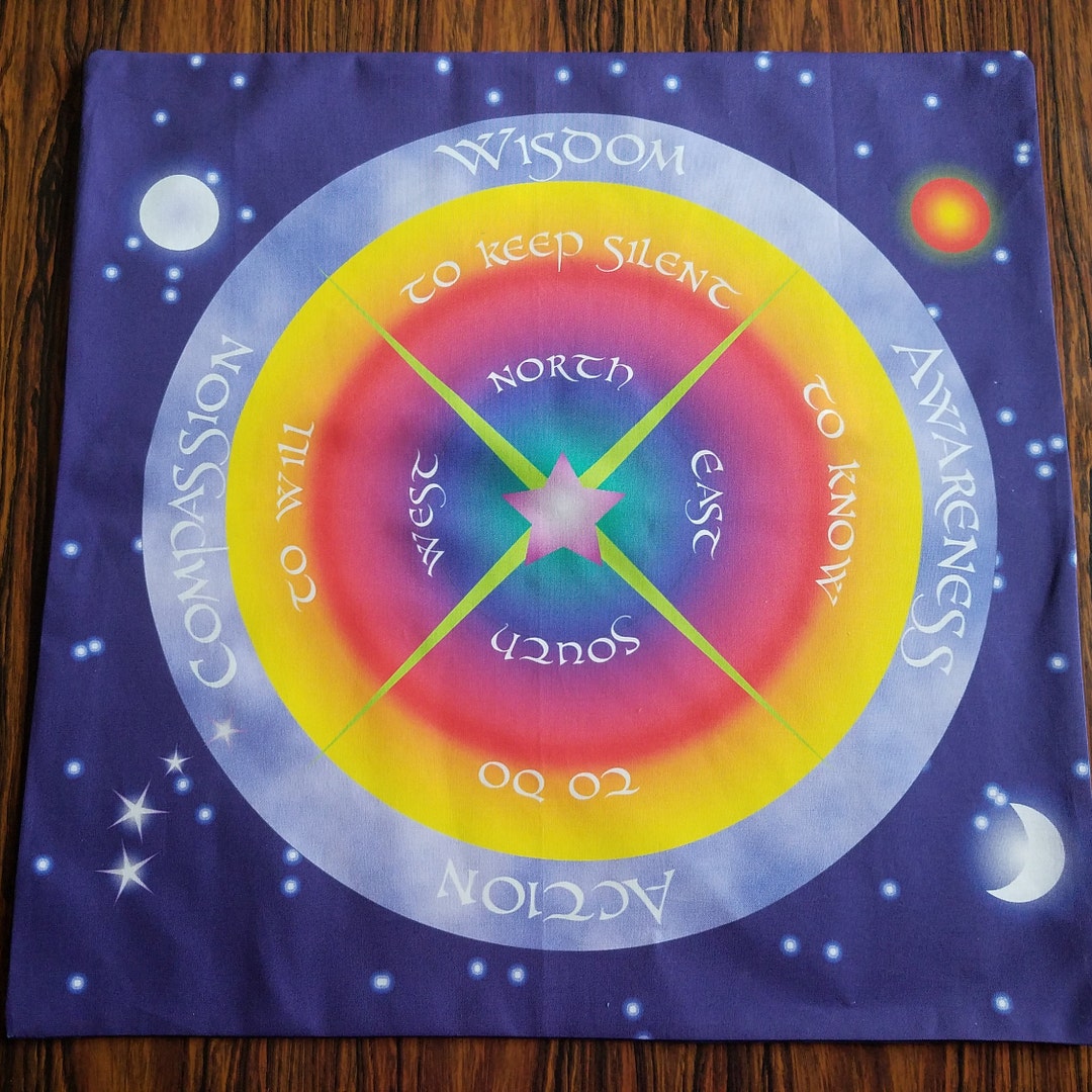Four Powers of Magick Altar Cloth or Tarot Mat - Pagan or Wicca Altar ...