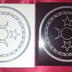 Laser Etched Altar Tiles - Wiccan and Pagan Symbols on Ceramic Tile ...