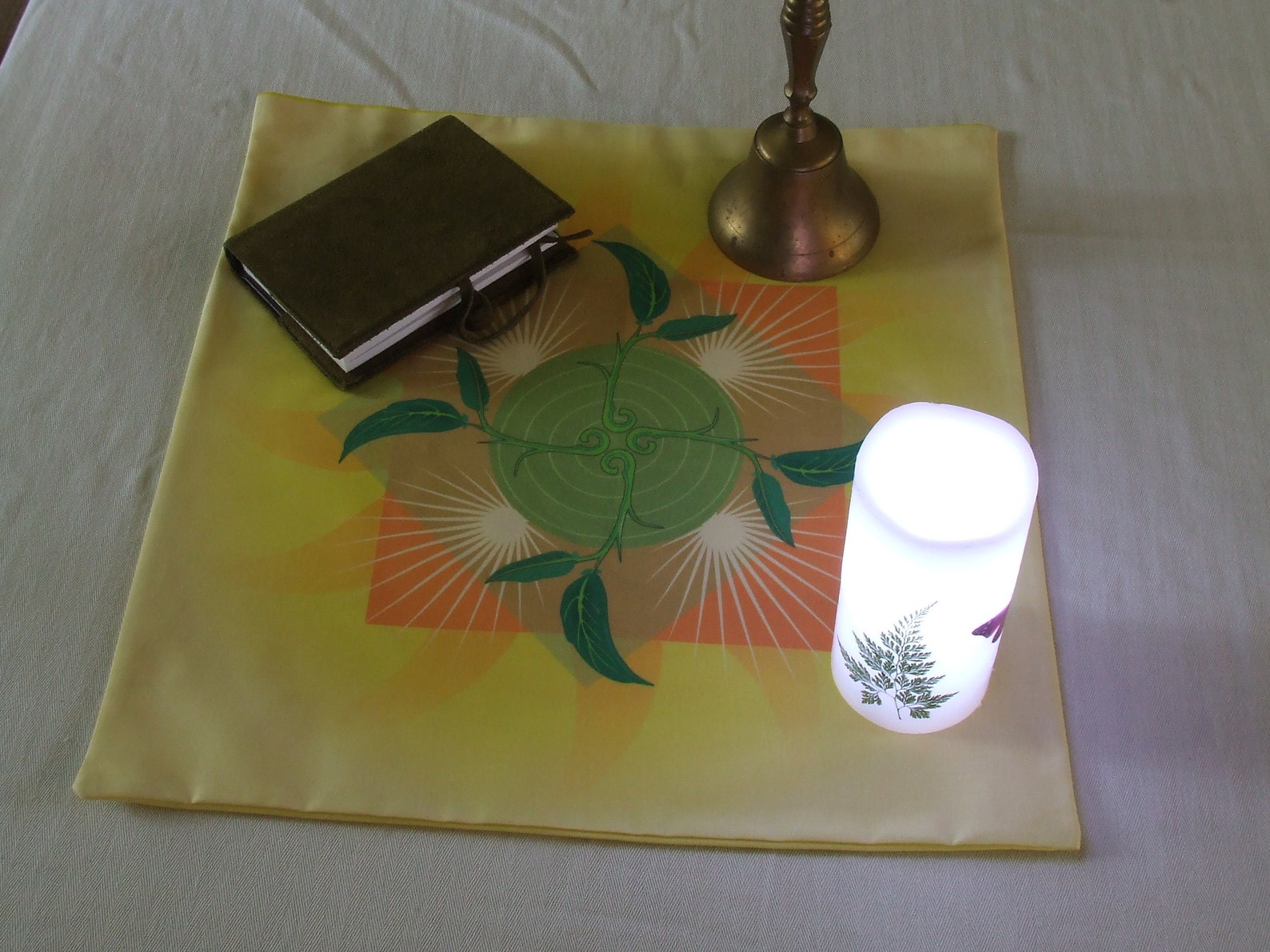 Altar Cloth or Tarot Mat Emergence with Spring Sun Pagan | Etsy