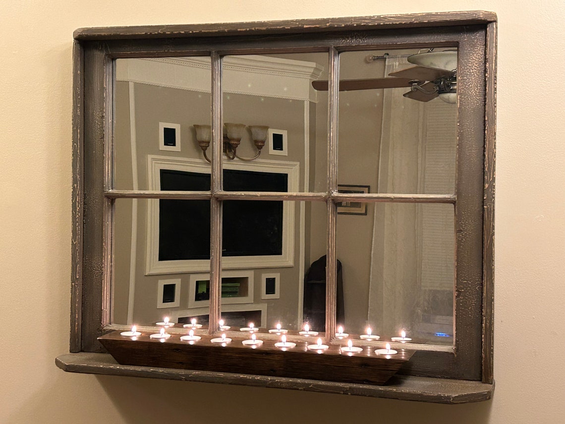 Custom Vintage Reclaimed Wood Window Frame Mirrors - Etsy
