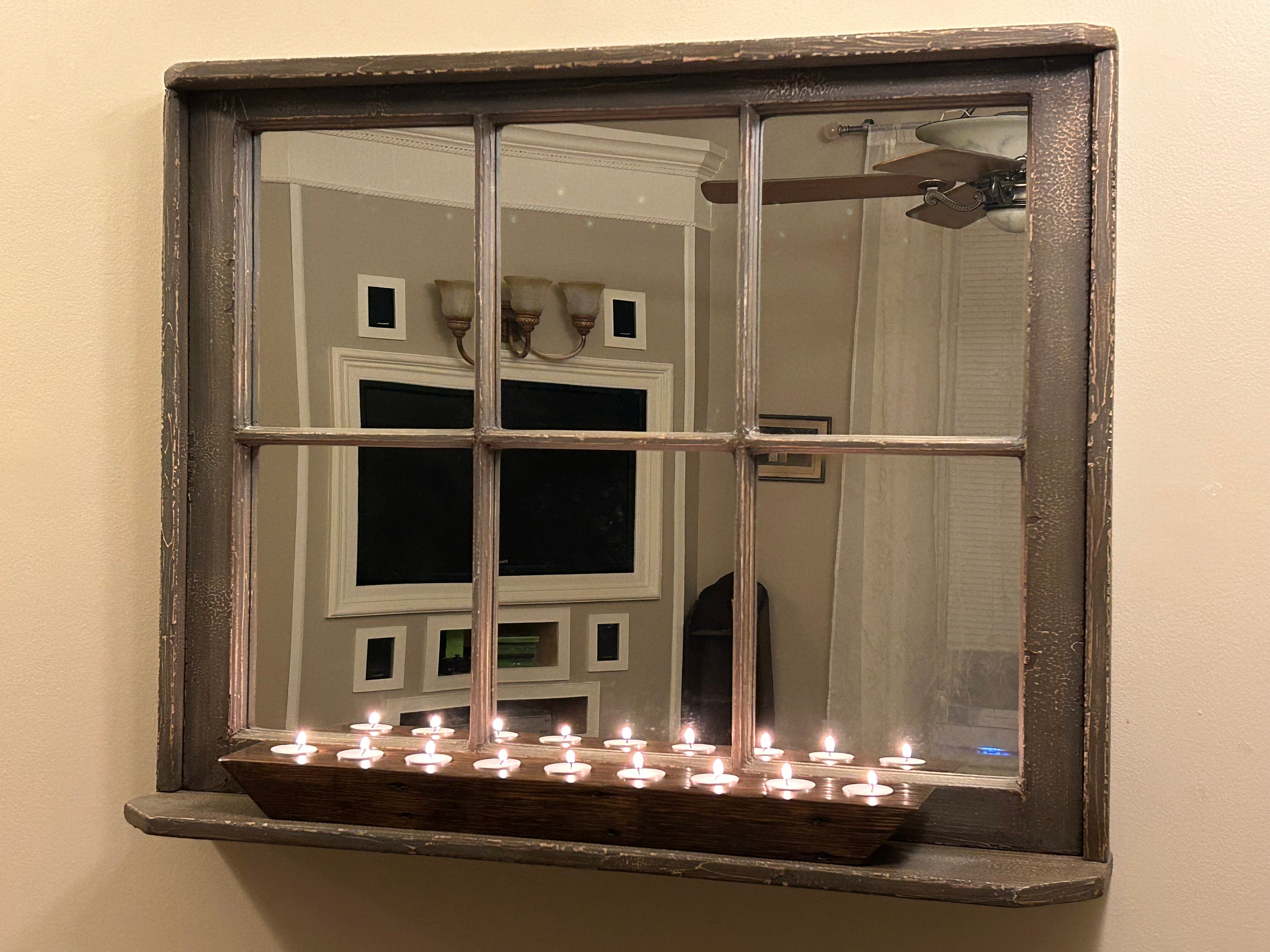 Custom Vintage Reclaimed Wood Window Frame Mirrors - Etsy