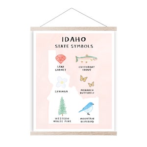 Idaho State Symbols Print (idaho Art - Made in Idaho - Idaho Gift ...