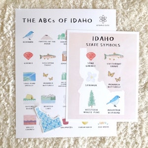 Idaho State Symbols Print (idaho Art - Made in Idaho - Idaho Gift ...