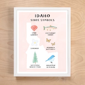 Idaho State Symbols Print (idaho Art - Made in Idaho - Idaho Gift ...