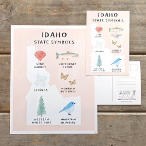 Idaho State Symbols Print (idaho Art - Made in Idaho - Idaho Gift ...