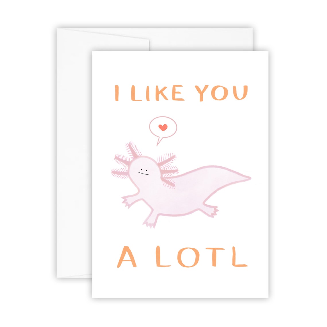 Axolotl Card axolotl Gift Axolotl Art Anniversary Card | Etsy
