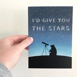 Bear Card (id Give You the Stars - Stars Card - Anniversary Card ...