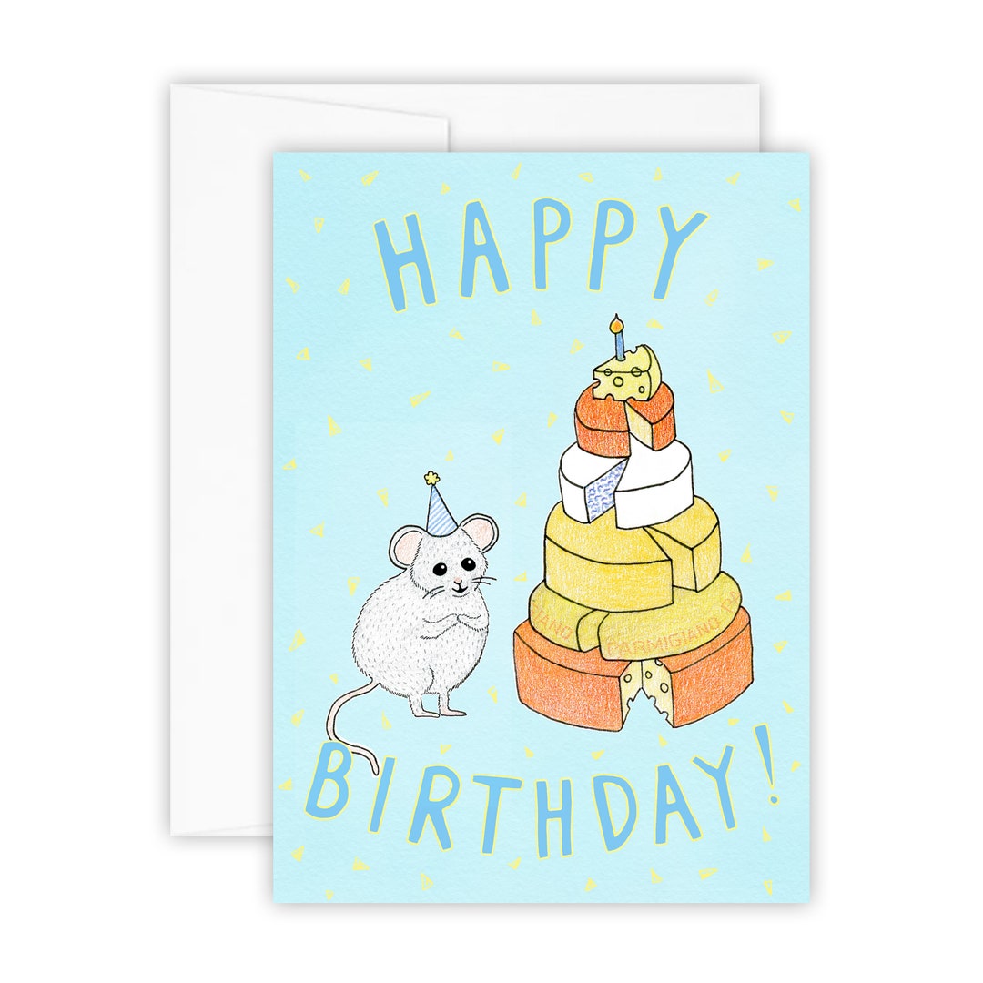 Cheesy Birthday Card (funny Cards - Cute Cards - Illustrated Cards ...