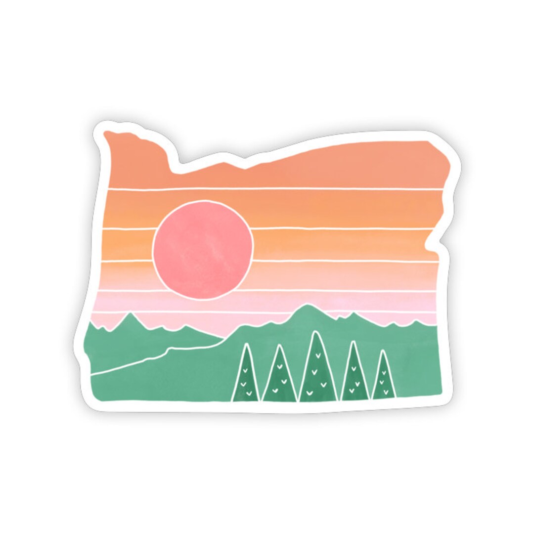 Oregon Sunset Sticker (oregon Sticker - Oregon State Sticker - Oregon ...