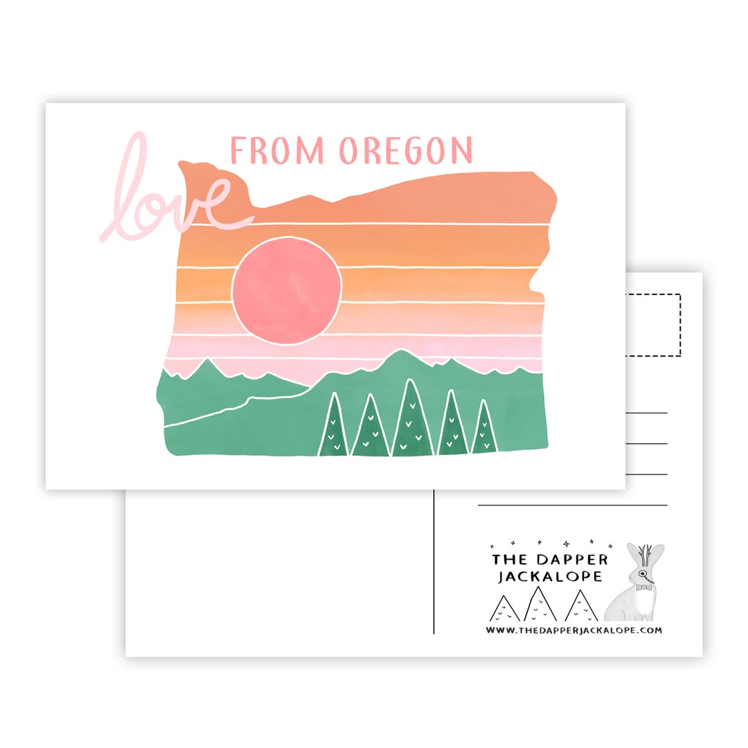 Love From Oregon Postcard (oregon Card - Oregon State - Oregon Postcard ...