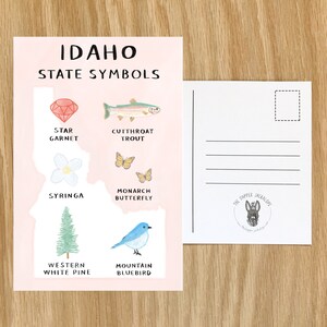 Idaho State Symbols Postcard (idaho Postcard - Idaho State - Idaho Card ...