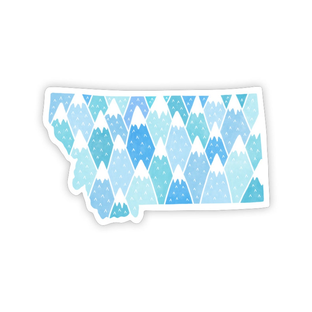 Montana Mountain Sticker (montana Sticker - Montana State Sticker ...