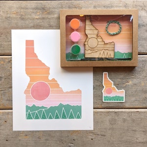 Idaho Sunset Sticker (idaho Sticker - Idaho State Sticker - Idaho Decal ...