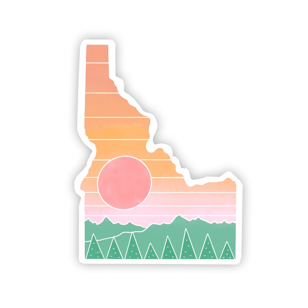 Idaho Sunset Sticker (idaho Sticker - Idaho State Sticker - Idaho Decal ...