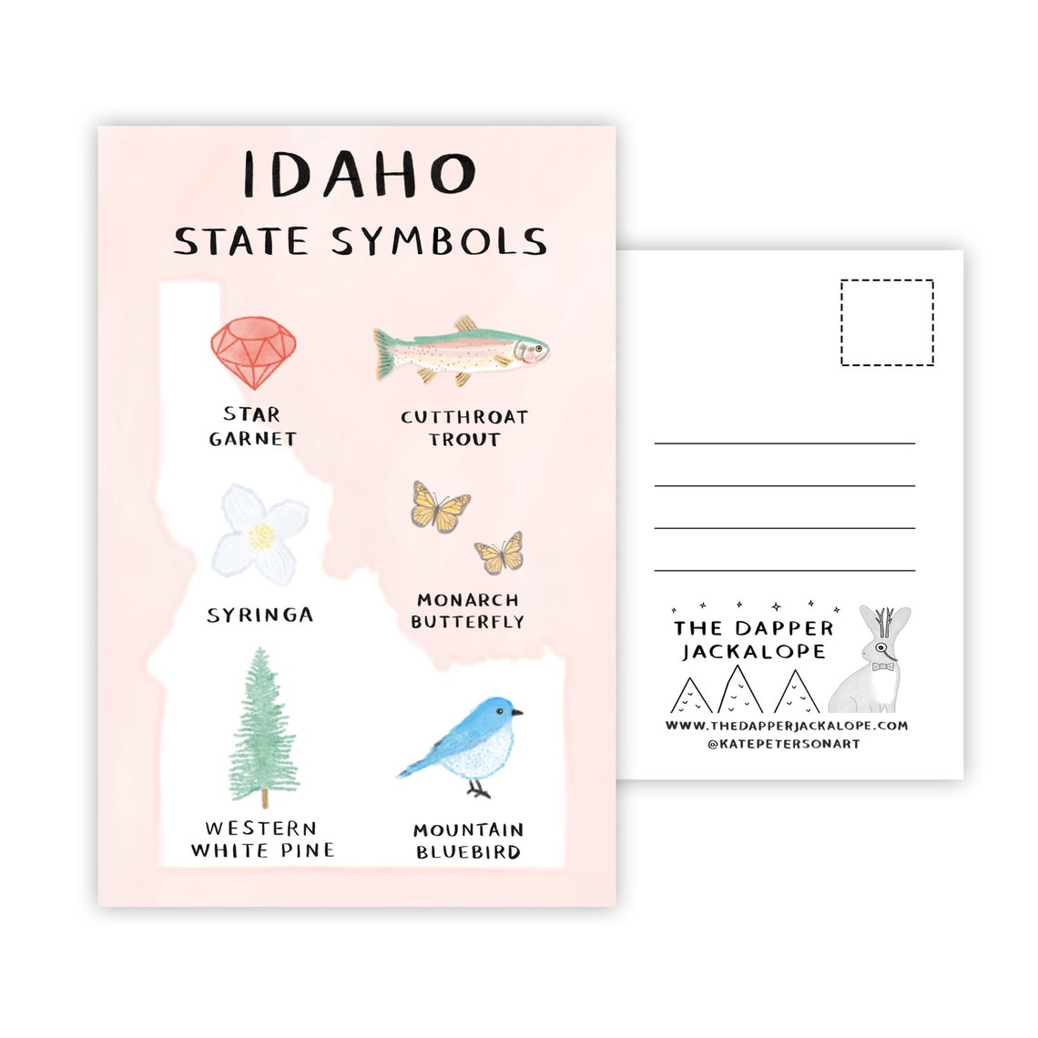 Idaho State Symbols Postcard idaho Postcard Idaho State | Etsy